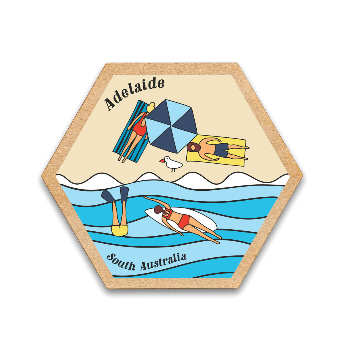 Adelaide Beach- Fridge Magnet | Saltbush Creations